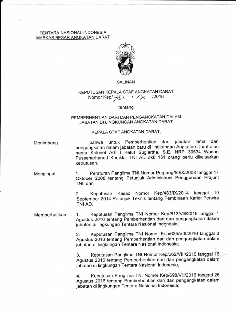 Kep Kasad 755-Ix-2016 PDF | PDF