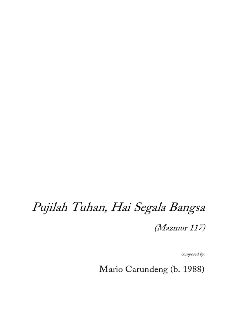 Pujilah Tuhan Fix | PDF