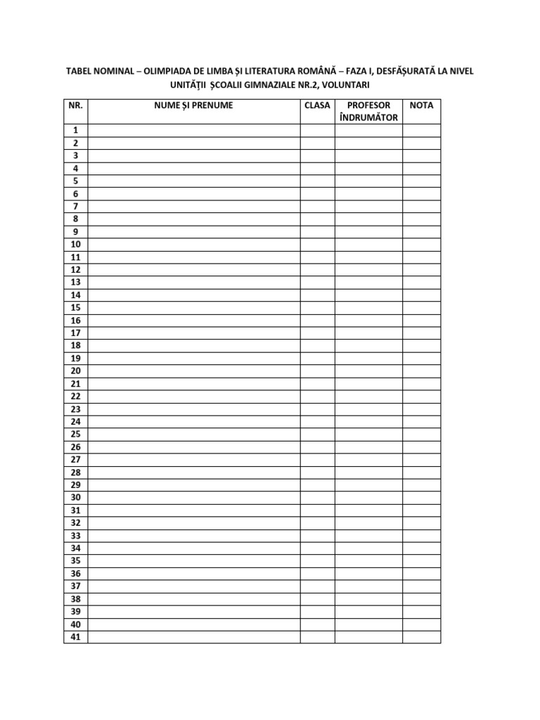 Tabel Nominal Olimpiada | PDF