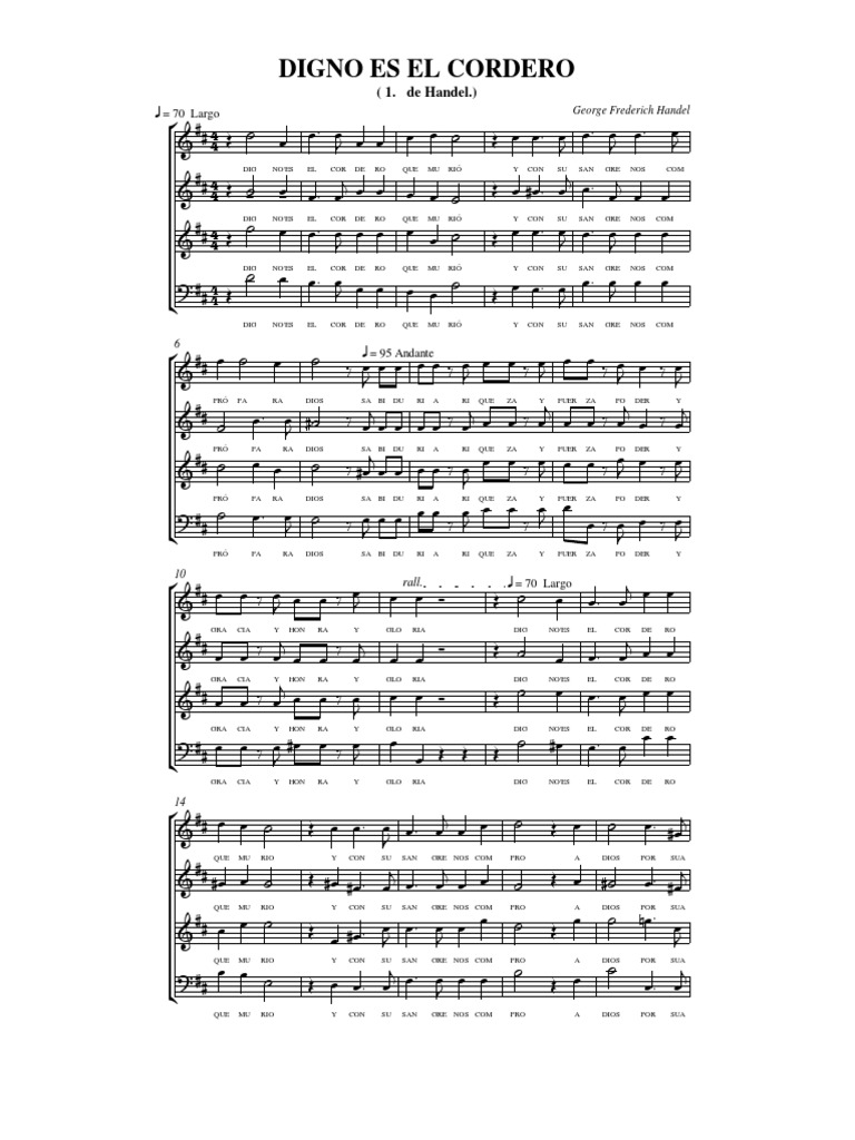 Digno Es El Cordero de Handel PDF | PDF