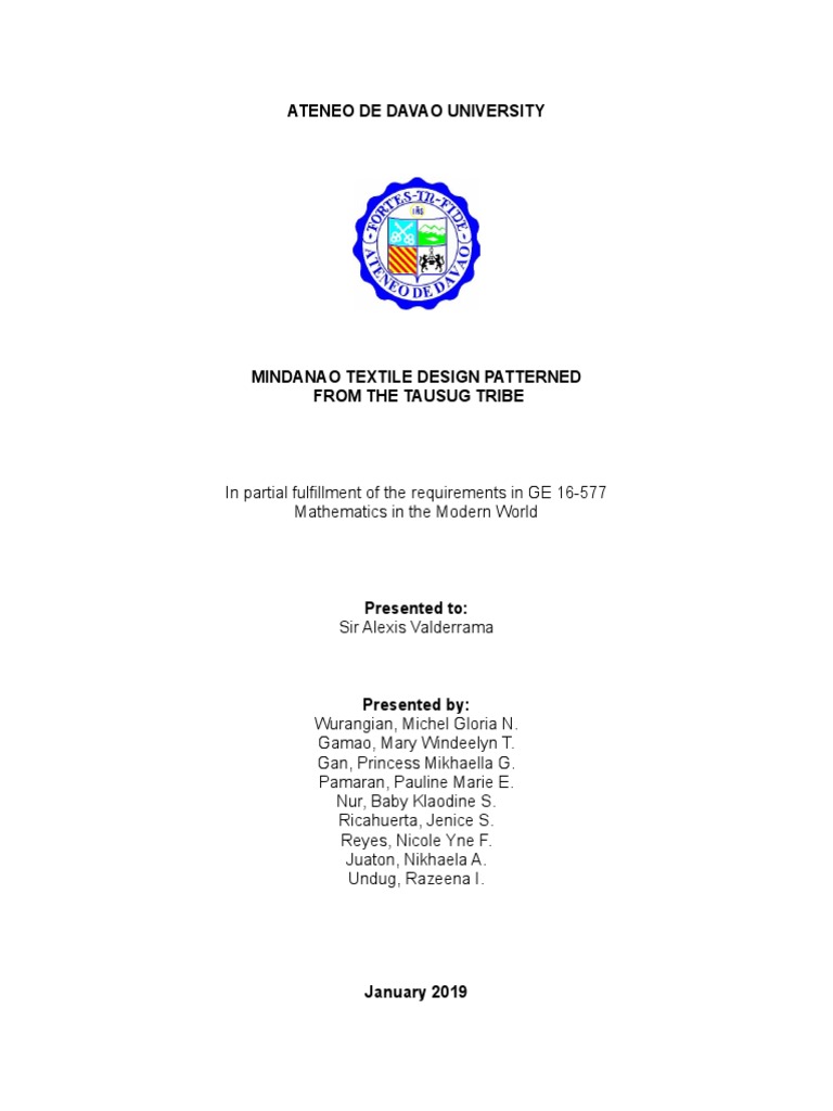 Tausug Pis Syabit Textile Design | PDF | Clothing