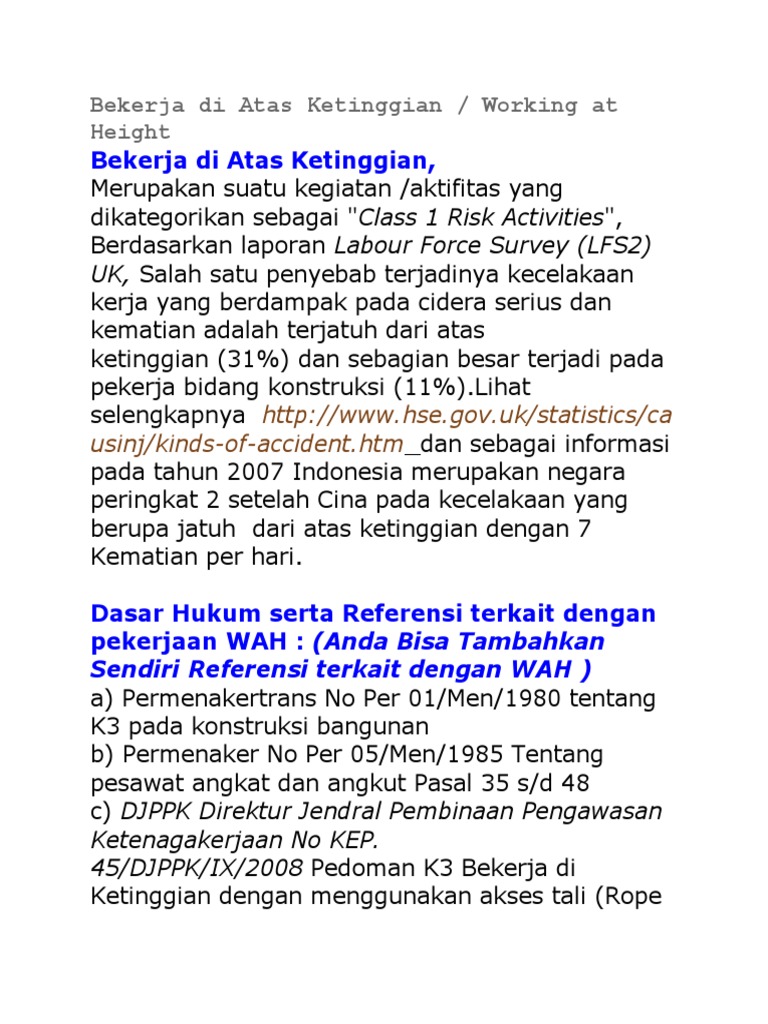Bekerja Di Atas Ketinggian Pdf
