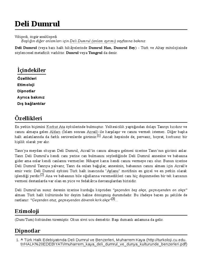 Deli Dumrul PDF | PDF