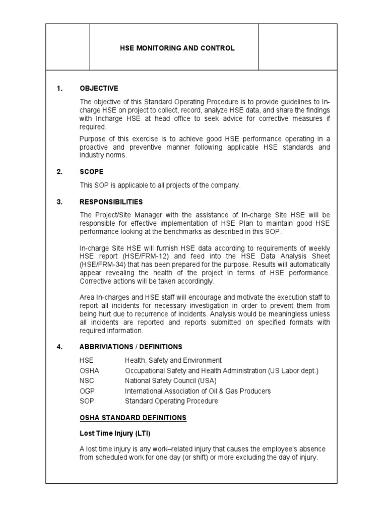 Proactive HSE Performance Monitoring: Guidelines for Collecting ...