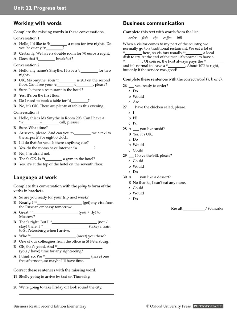 BR2e Elementary Unit11 P | PDF