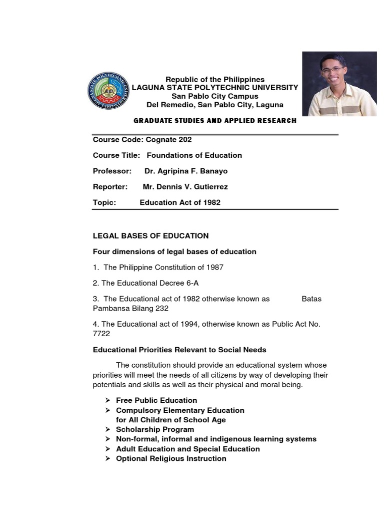 Educational Act of 1982 | PDF | Schools | State School