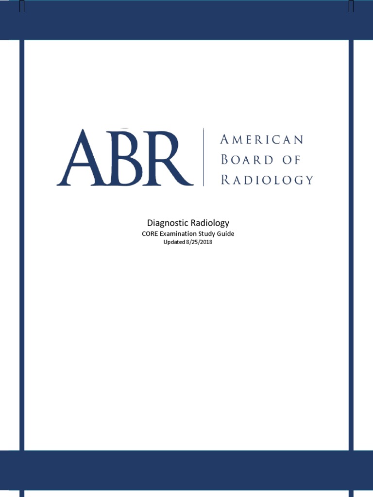 CORE Study Guide | PDF | Radiology | Mammography