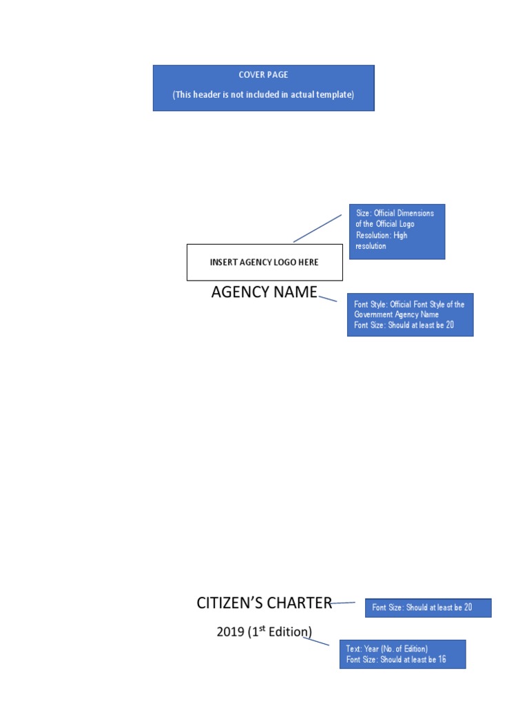 Citizen's Charter Template Guide | PDF | Arial | Typefaces