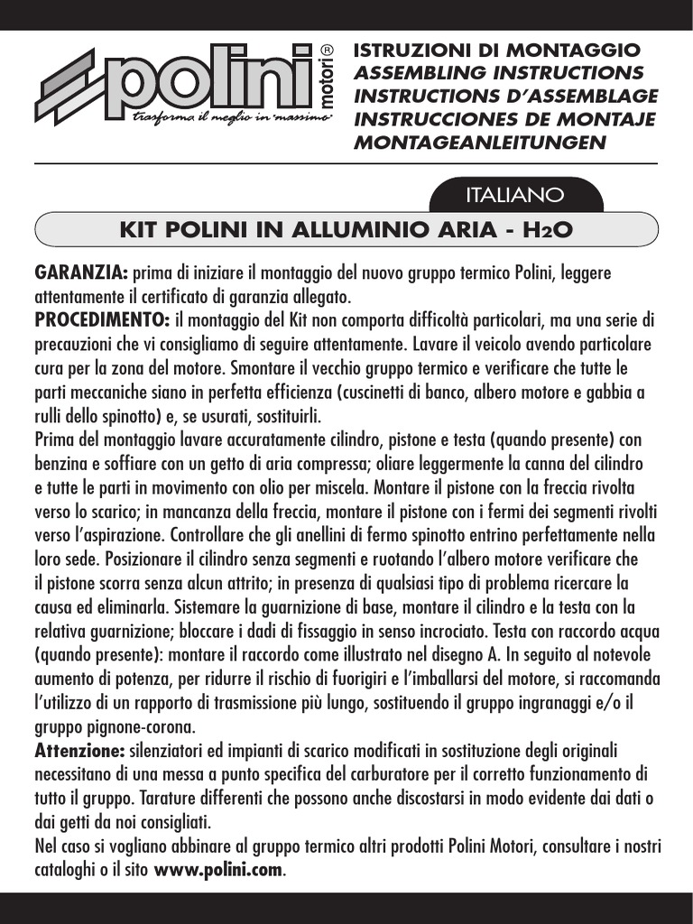Manual Polini | PDF