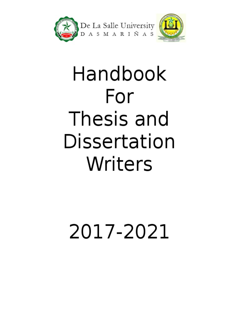 HANDBOOK FOR THESIS and DISSERTATION WRITERS - REVISED 2017-2021 | PDF ...