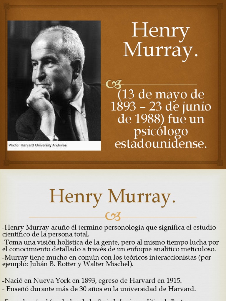 Teoría de la Personología de Murray | PDF | Neurociencia | Metafísica ...