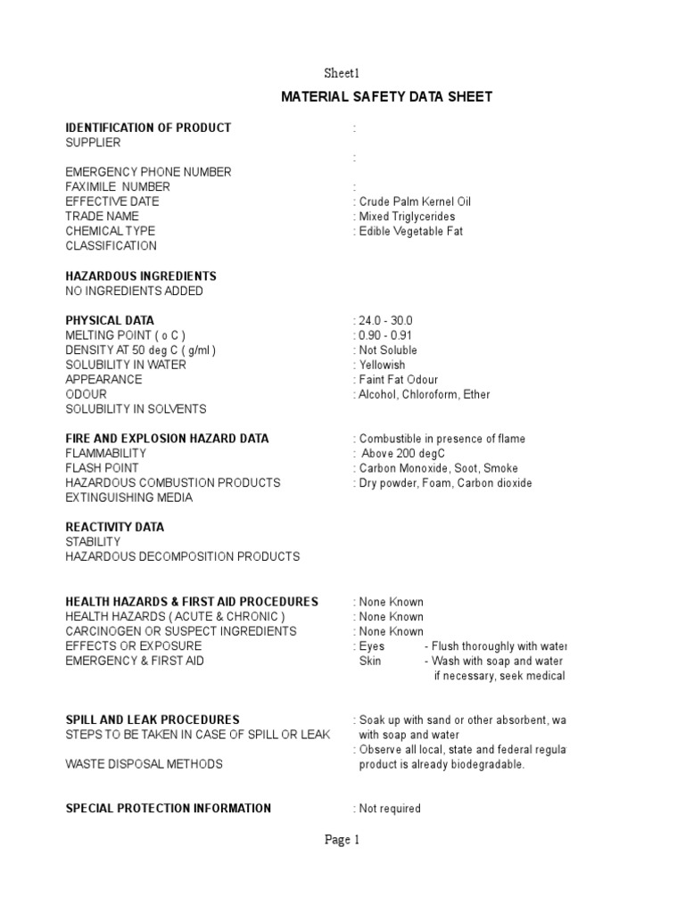 MSDS Cpko | PDF | Water | Fires
