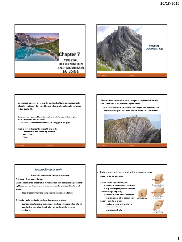 ESC302 Chapter 7 - Crustal Deformation | PDF | Fault (Geology ...