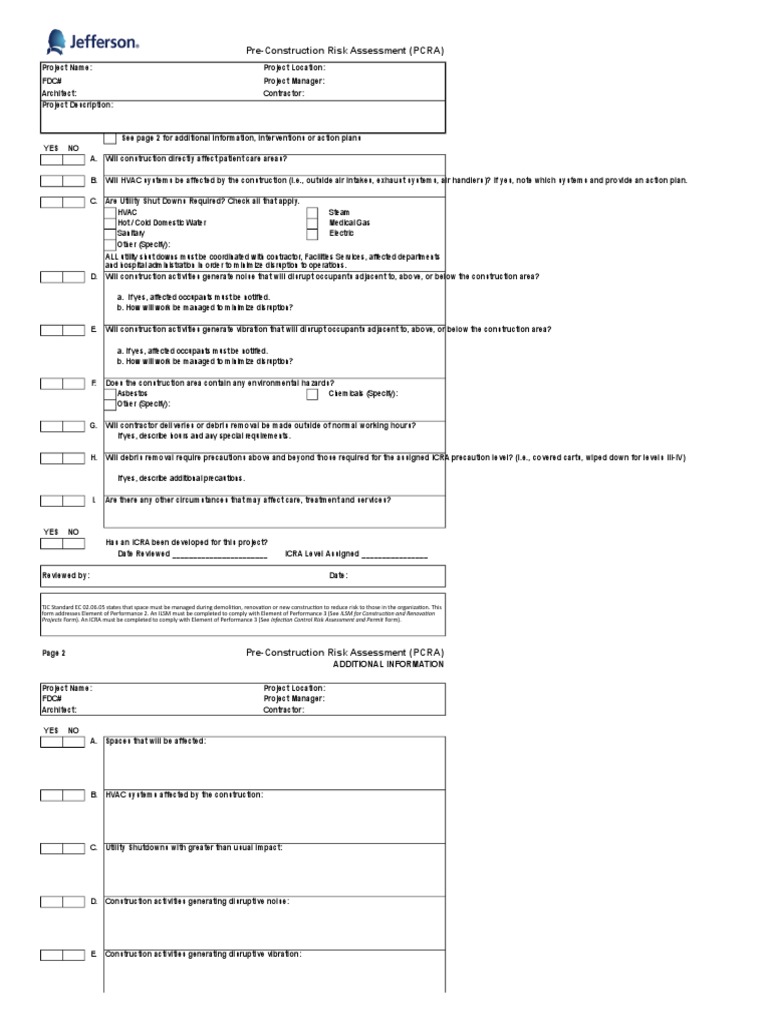 Pre-Construction Risk Assessment Guide | PDF | Public Health | Safety