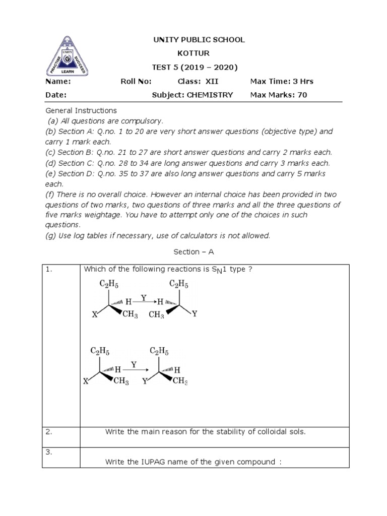 Chemistry - Test 5 | PDF | Chemical Reactions | Silver