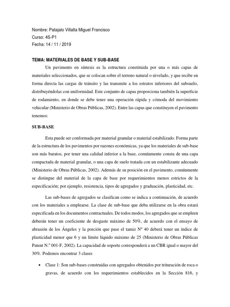 Base y Subbase | PDF | Hormigón | Cemento