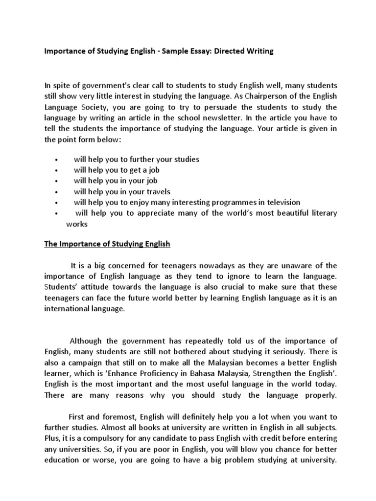 Importance of Studying English | PDF | English Language | Behavior Modification