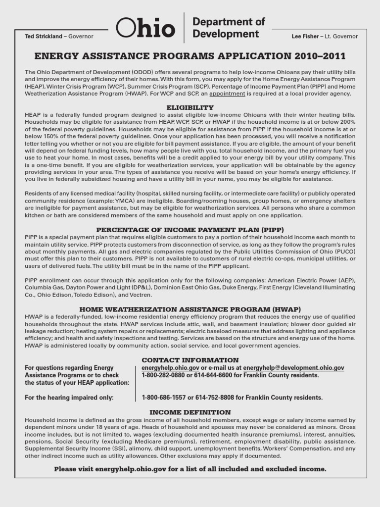 2010 11HEAP Application | PDF | Supplemental Security Income ...