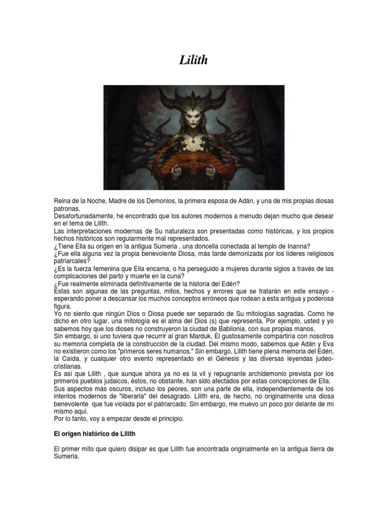 Lilith | PDF | Lilith | Libro del Génesis