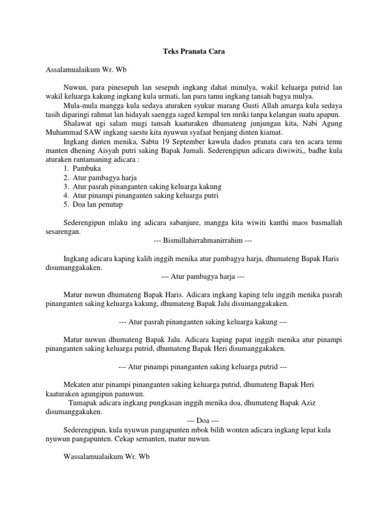 Teks Pranata Cara | PDF