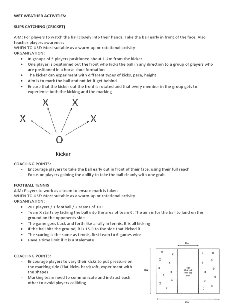Wet Weather Activities | PDF | Association Football | Team Sports