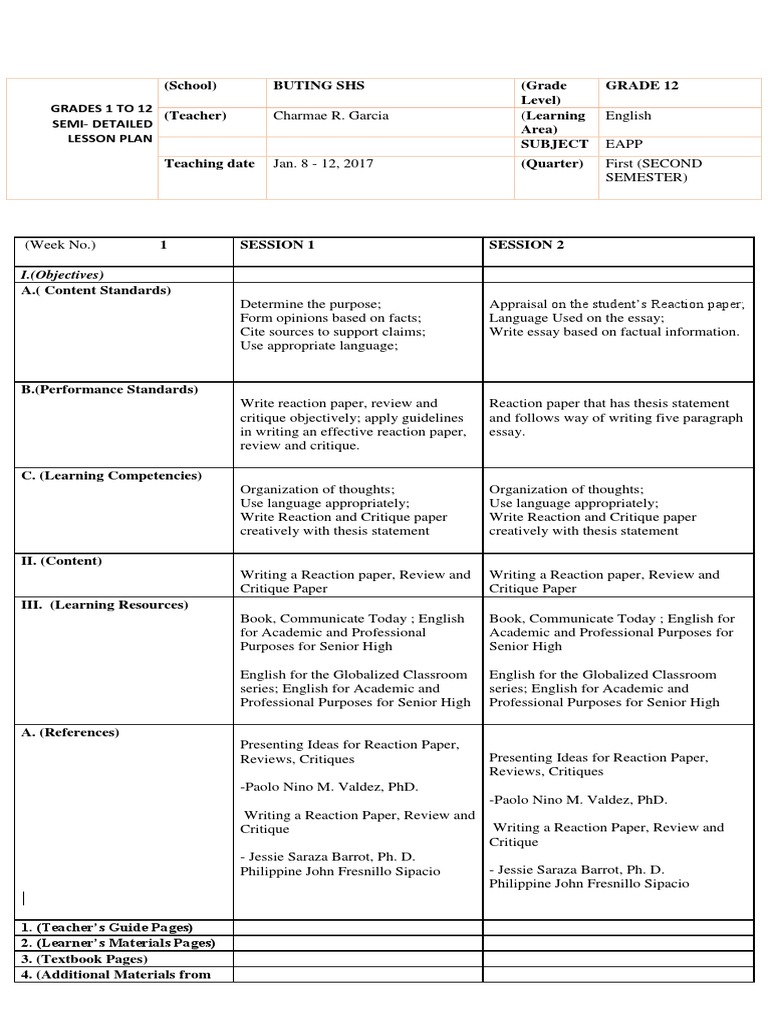 DLL EAPP Lesson No. 5 | PDF | Essays | Thesis