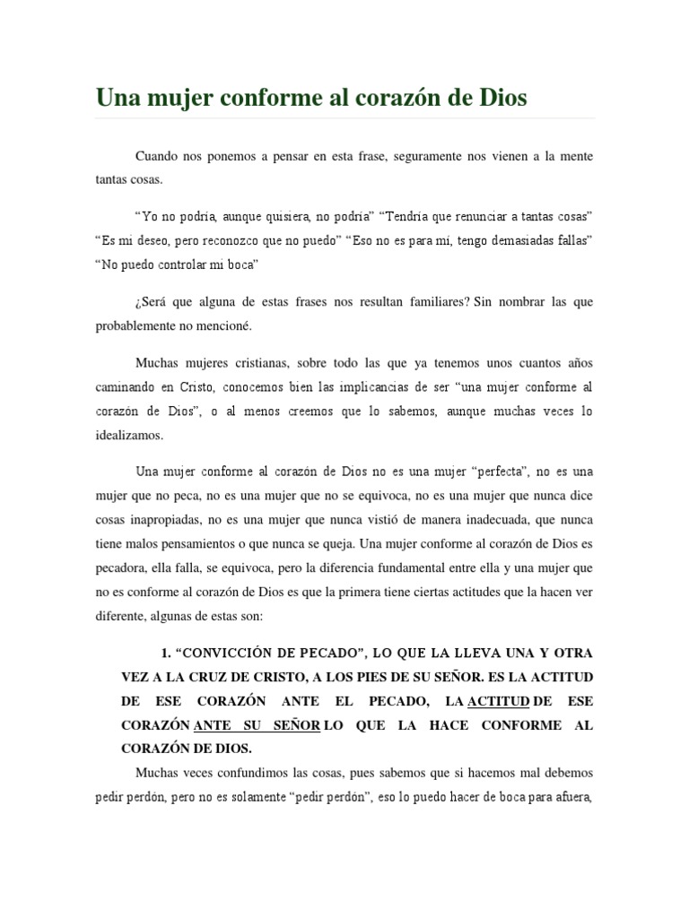 Una Mujer Conforme Al Corazón de Dios 2 | PDF | María, madre de Jesús | Pecado
