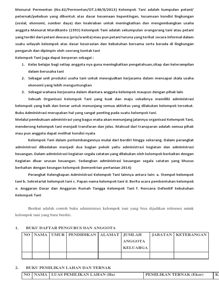 Buku Administrasi Kelompok Tani | PDF