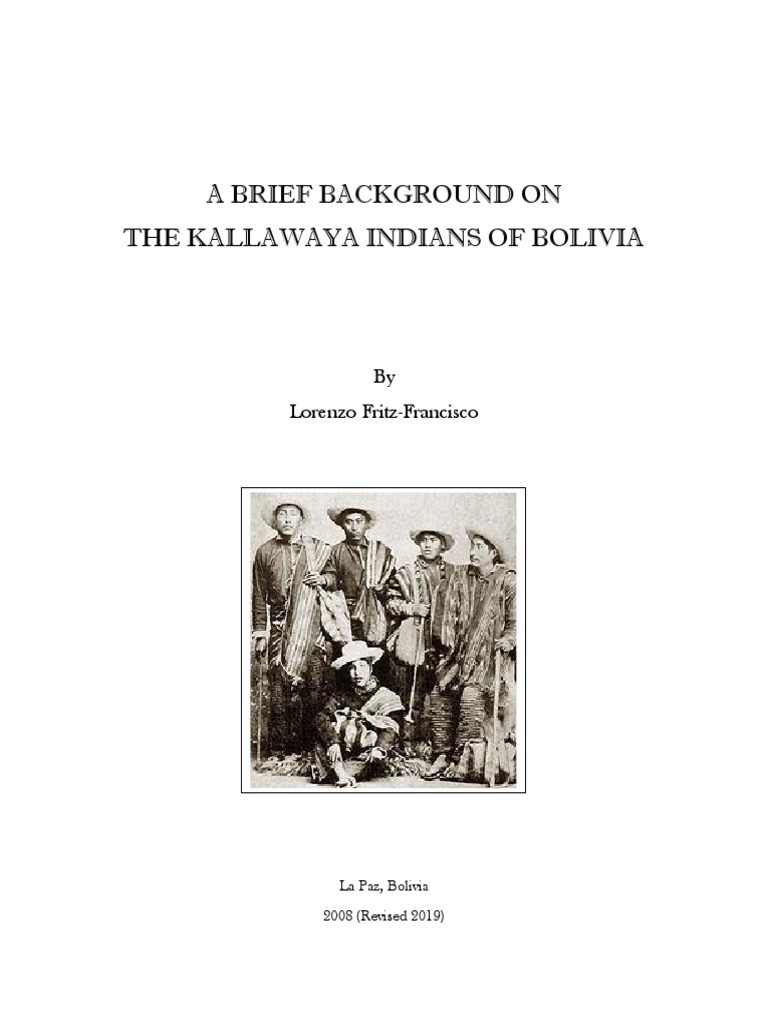 A Brief Background On The Kallawaya Indians of Bolivia | PDF | Bolivia ...