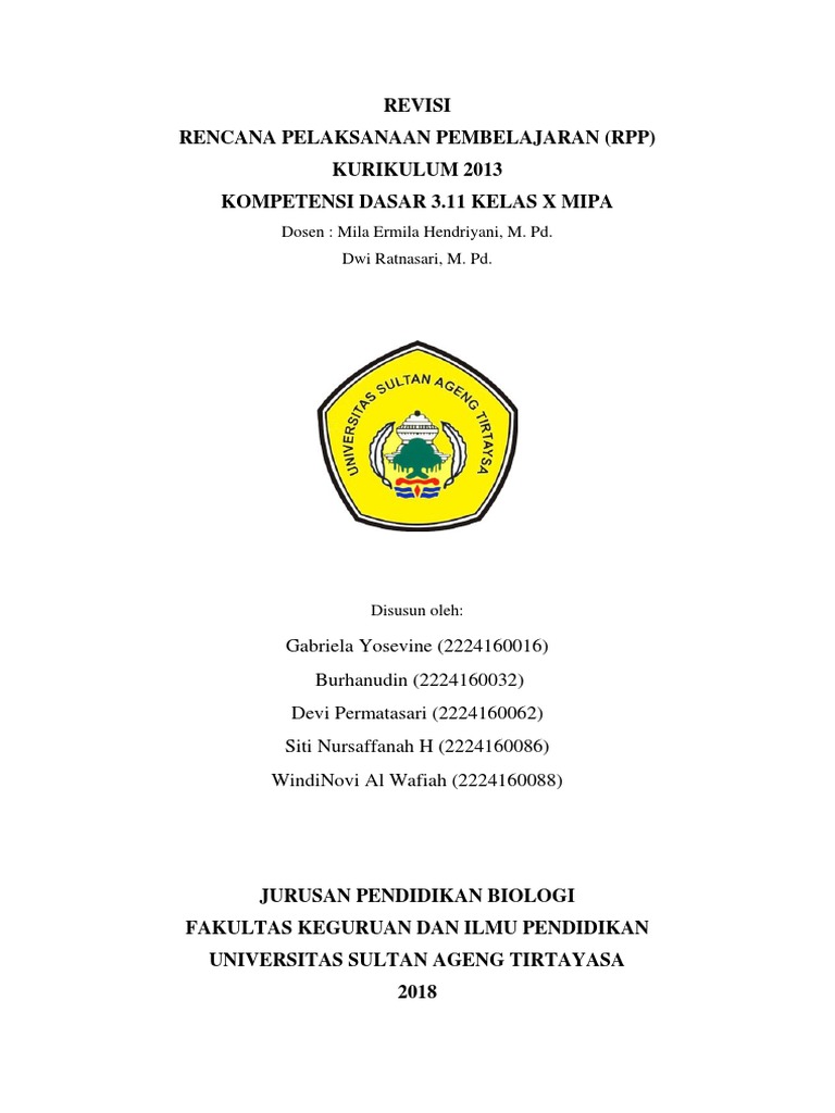 RPP Biologi | PDF