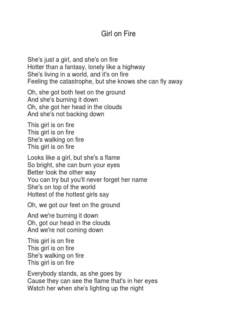 Versuri Alicia Keys - Girls On Fire | PDF