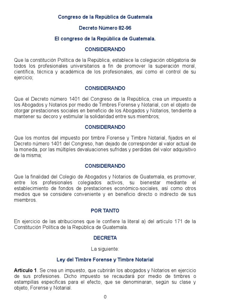 Ley Del Timbre Forense y Timbre Notarial | PDF | Justicia | Crimen y ...