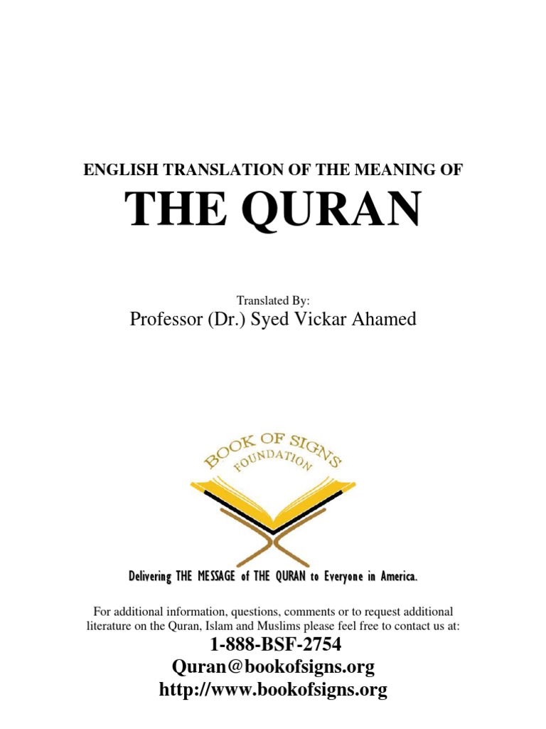 Noble Quran English Translation | PDF | Prophets And Messengers In ...