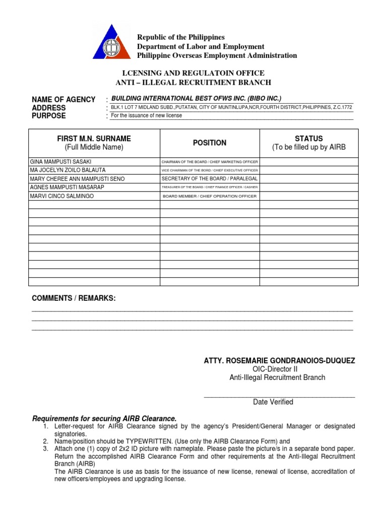 Dole 2 AIRB CLEARANCE FIRST 5 PDF | PDF | Labor | Government