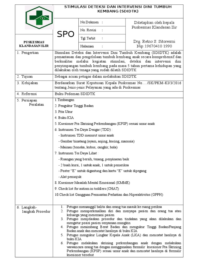 Sop Sdidtk PDF | PDF