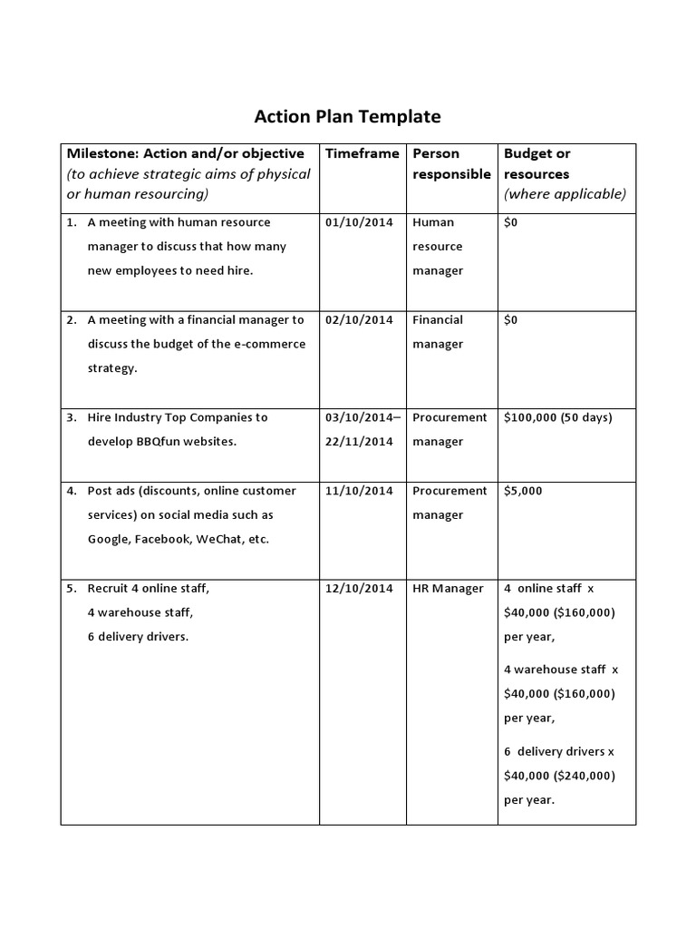 Action Plan Template | PDF | Human Resource Management | Economies
