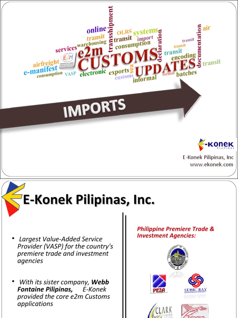 E-Konek: Leading VASP for Trade Systems | PDF | Customs | Cargo