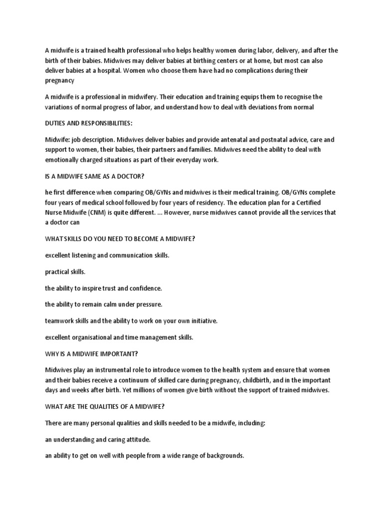 A Midwife Is A Trained Health Professional Who Helps Healthy Women ...