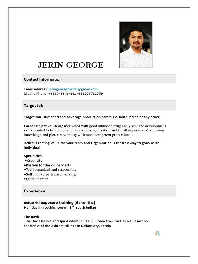 Jerin George Resume | PDF | Kerala | Cognition