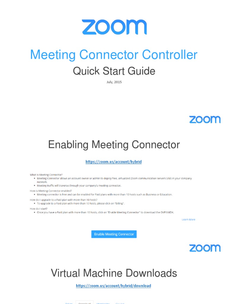 Getting Started Guide For Zoom Meeting Connector - Controller | PDF ...