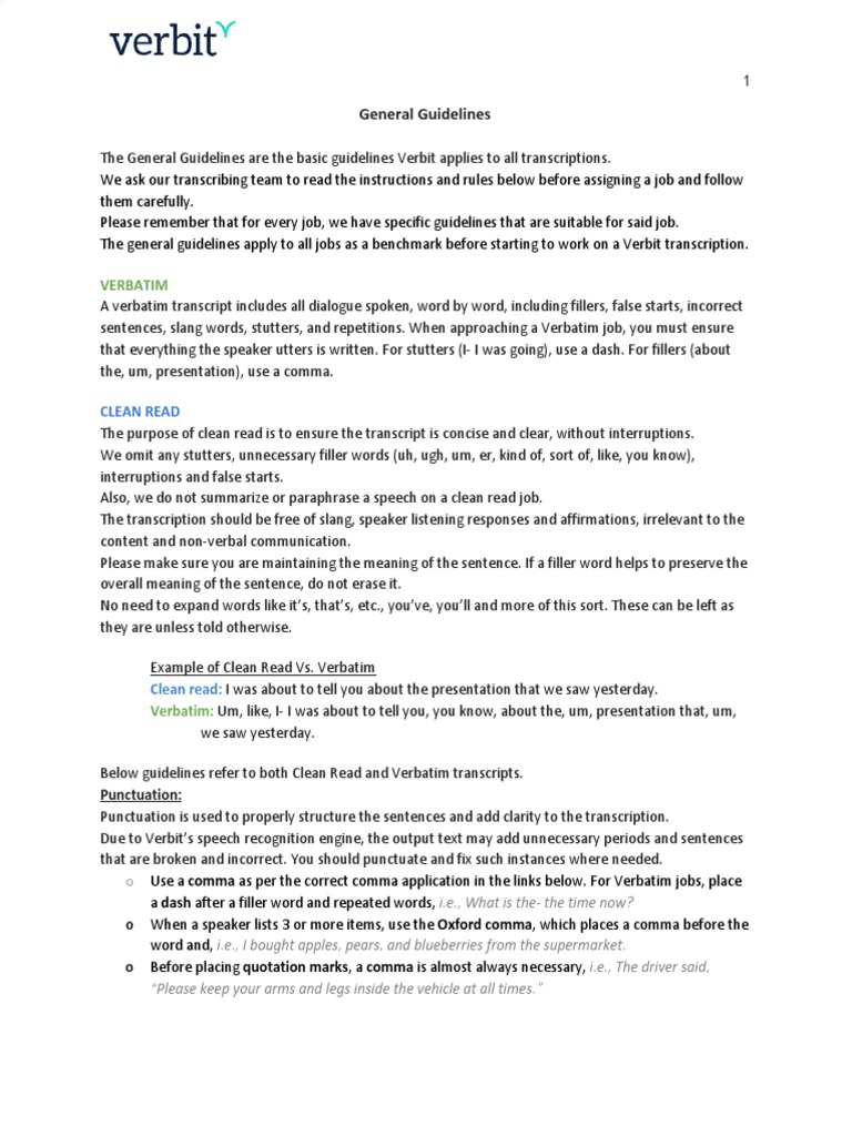 Transcription Guidelines: A Comprehensive Guide to Creating Accurate ...