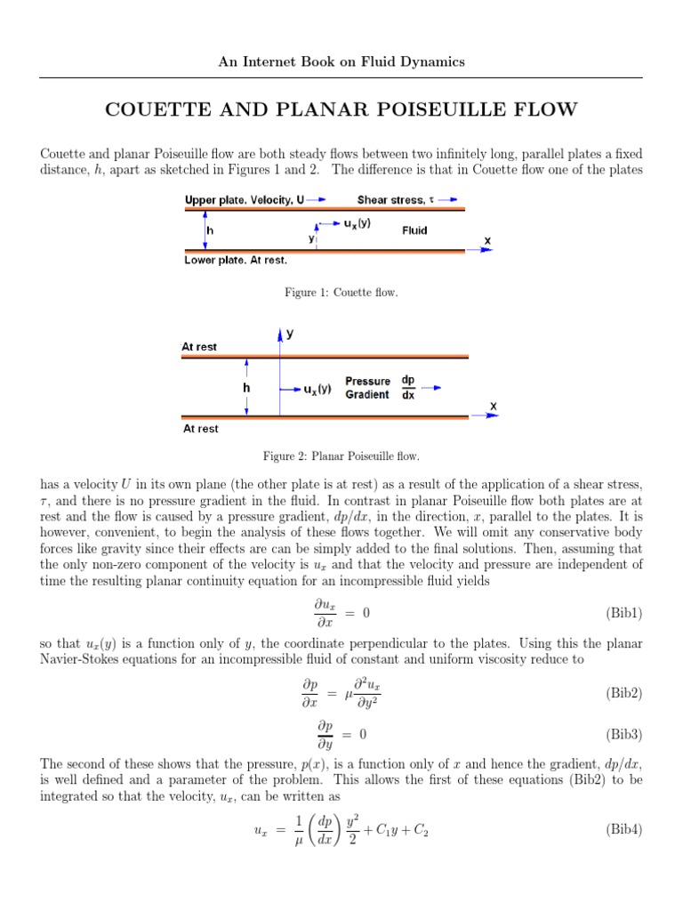 Couette Flow Analysis | PDF | Fluid Dynamics | Gas Technologies