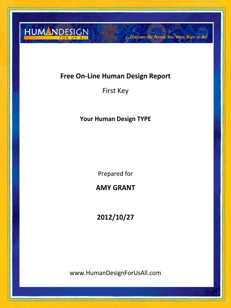 Personal Human Design Report For Amy Grant | PDF | Mind | Psychological ...