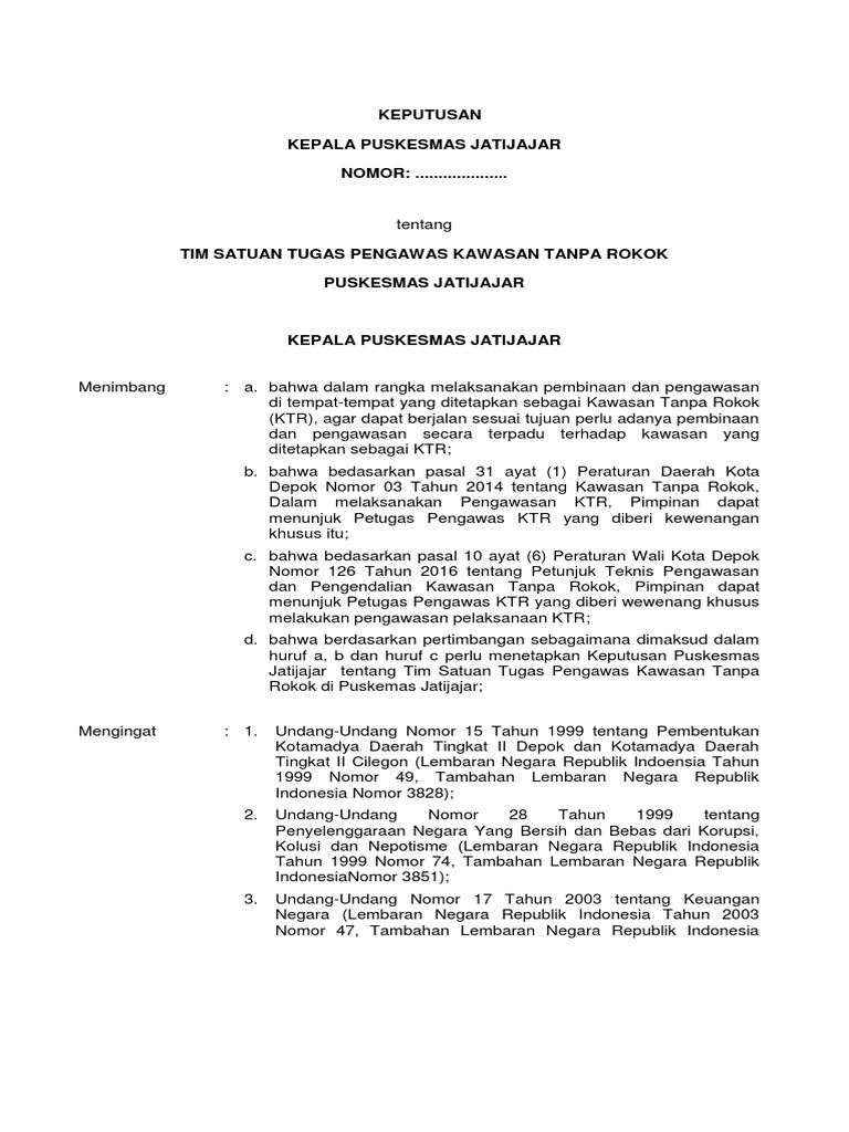 Format SK Tim KTR | PDF