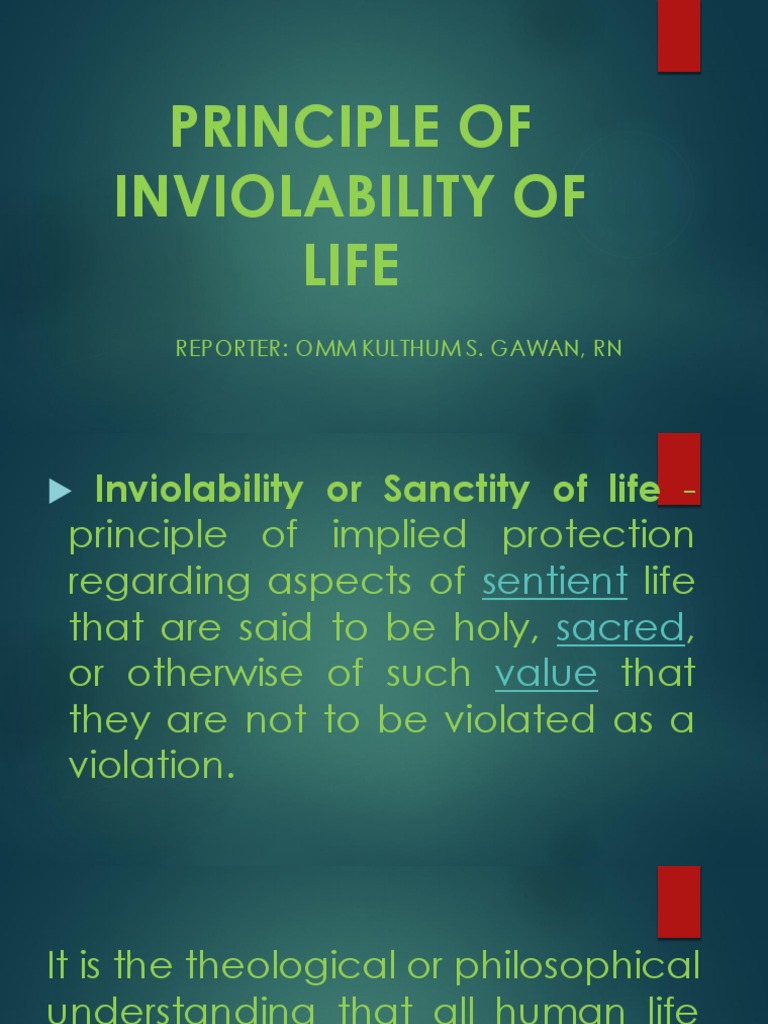 Principle of Inviolability of Life | PDF | Social Science | Philosophy