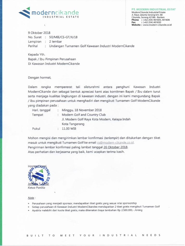 Contoh Undangan Golf | PDF