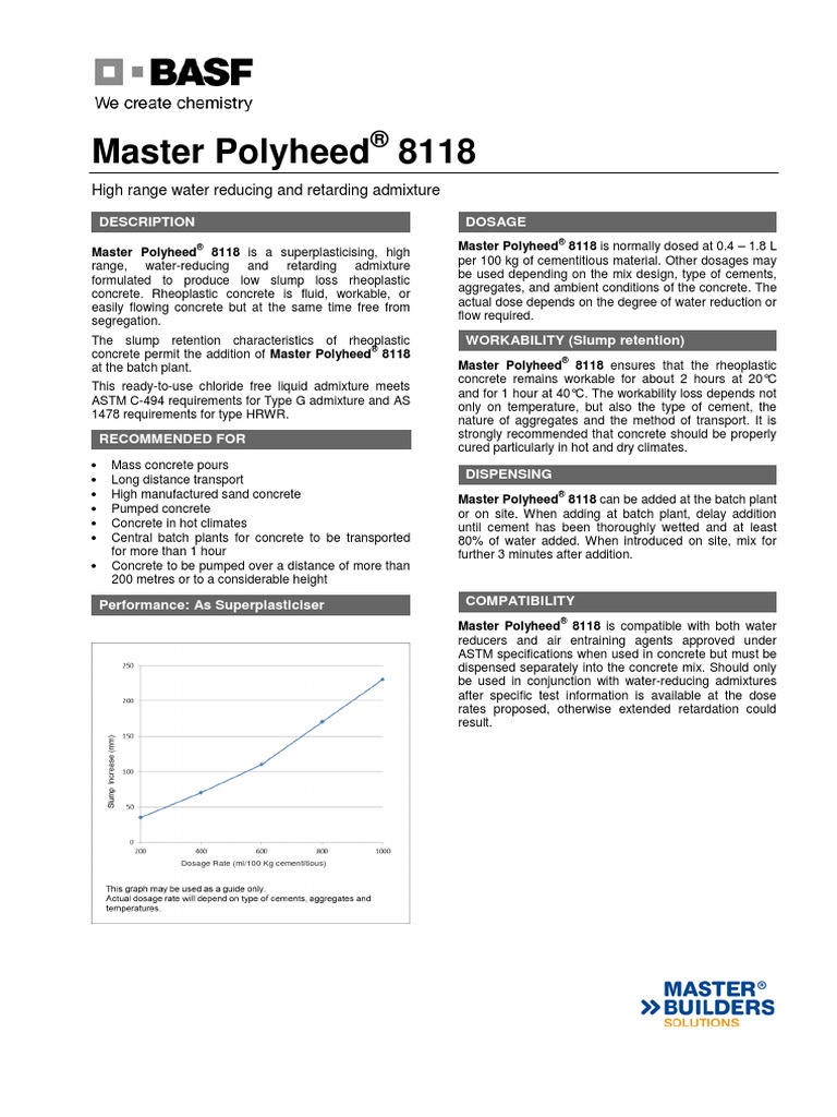 Basf Masterpolyheed 8118 Tds | PDF | Concrete | Building Technology
