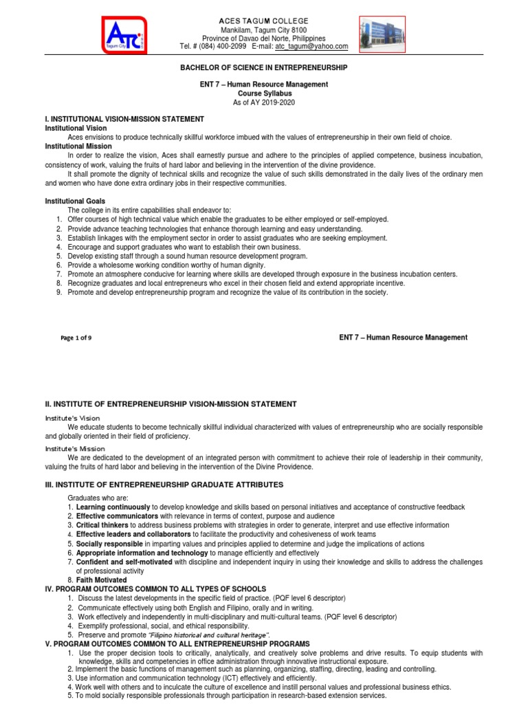 ENT 7 - Human Resource Management-ENTREP | PDF | Entrepreneurship ...