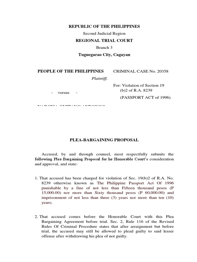 Plea Bargaining Proposal | PDF | Plea | Plea Bargain