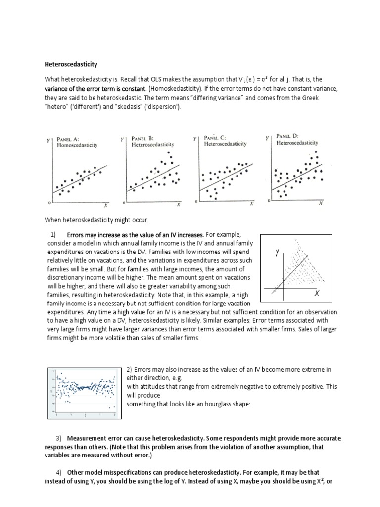 Heteroscedasticity Notes | PDF | Heteroscedasticity | Ordinary Least ...
